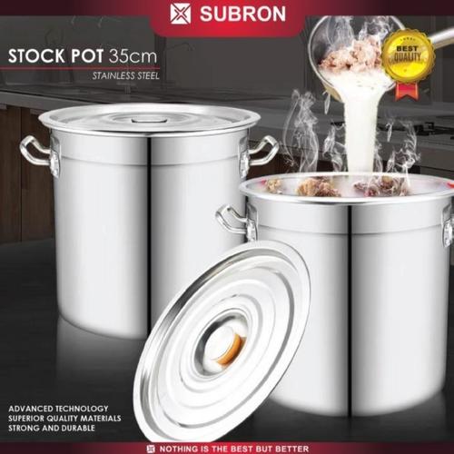 Jual SUBRON Stock Pot 35cm Panci Stok Pot Stainless Besar Tebal ...