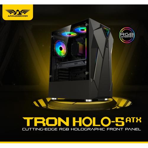 Jual Casing PC Gaming Armaggeddon Tron Holo 5 RGB ATX Case Side ...