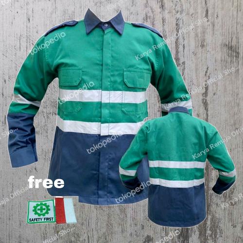 Jual COD Wearpack Safety Seragam Kerja Baju kombi Lengan Panjang HIjau ...