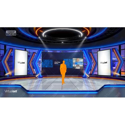 Jual vMix preset Virtual studio set preset 13 light blue - Kota ...