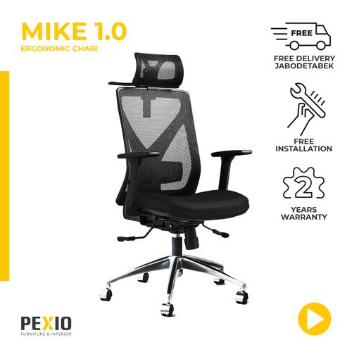 Promo Pexio Mike Kursi Kantor Ergonomis Hitam - Versi 1.0 Foam ...