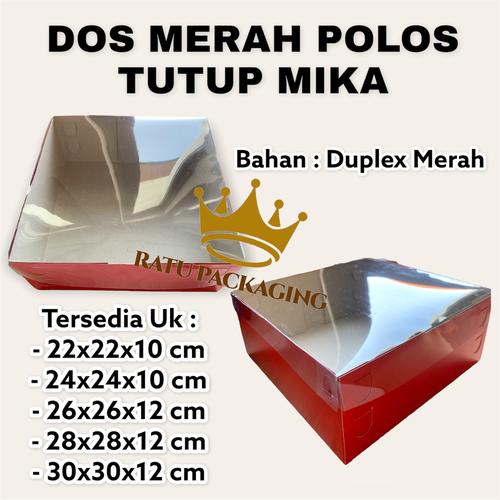 Jual RATU | Dos DUPLEX MERAH Tutup Mika Kardus Box Dus Hampers Kue Cake ...