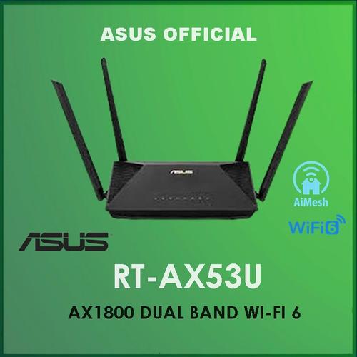 Promo ASUS RT-AX53U AX1800 Dual Band WiFi 6 Wireless Router AiMesh - RT ...
