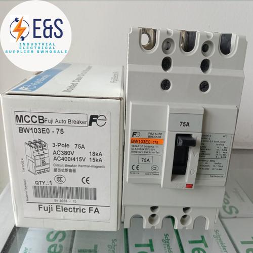 Jual MCCB BREAKER FUJI BW103E0 3Pole 50A 60A 75A 80A 100A / BW103-E0 ...