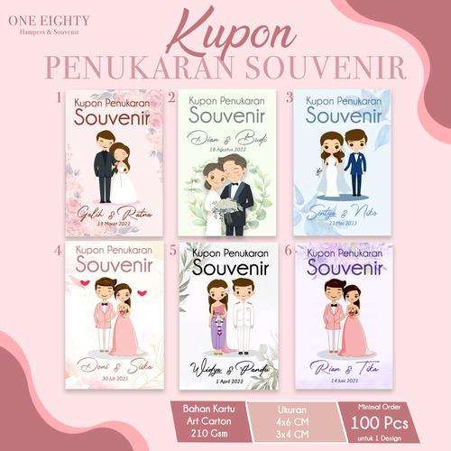 Jual Kartu Penukaran Souvenir Pernikahan Kupon Pengambilan Souvenir ...