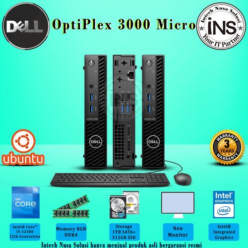Jual CPU DELL OptiPlex 3000 Micro i5-12500 8GB 1TB SATA+512GB SSD DOS ...