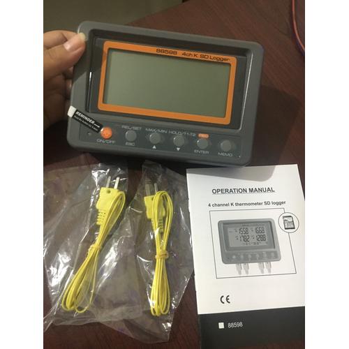 Jual 4 Channel Type K Temperature Data Logger SD Thermometer 88598 ...