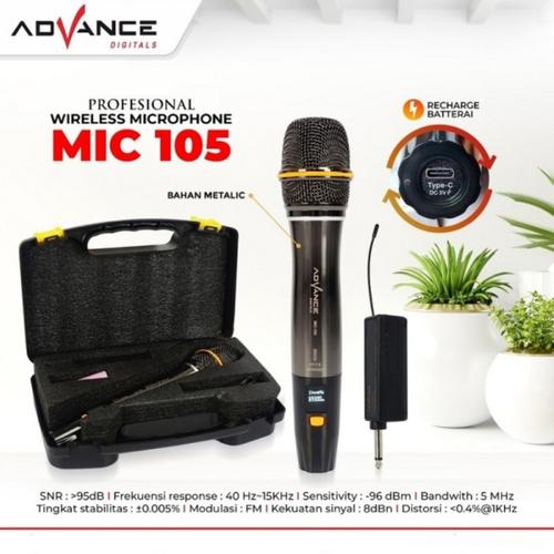 Jual Advance Mic-105 Microphone Profesional Mic Wireless - Tambah ...