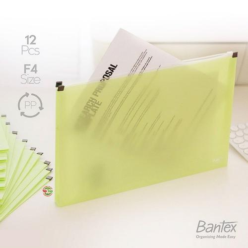 Jual BANTEX Map Folder Zipper Envelope Holder F4 Plastik ( 12 Pcs ...