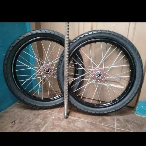 Jual roda gerobak model ruji jari2 motor Ring 17 satu set as tinggal ...