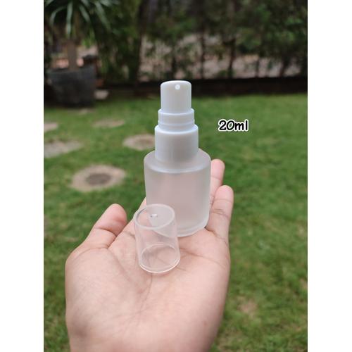 Jual Botol 20ml Kaca Doff Frosted Botol Lotion Botol Kaca Pump ...