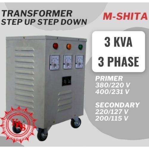 Jual TRAFO STEP UP DOWN Transformer M SHITA 3KVA 3000VA 3PHASE ...