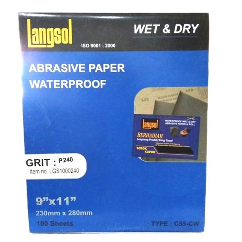 Jual Langsol Abrasive Paper Waterproof No 240 Amplas Kertas Grit 240 ...