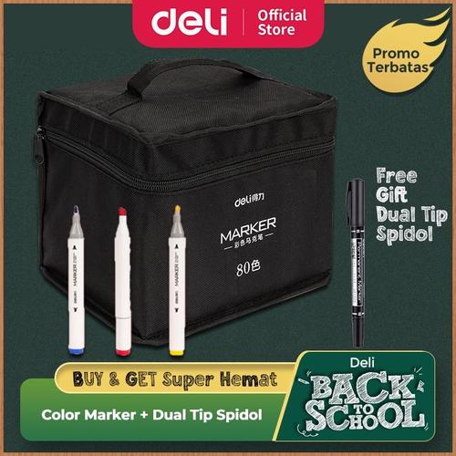 Jual DELI COLOR MARKER WITH BAG SPIDOL WARNA DENGAN TAS 30/40/60/80 ...