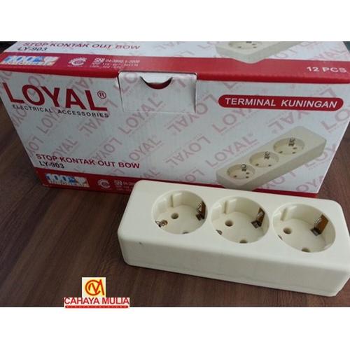 Jual STOP KONTAK LOYAL / TERMINAL 3 LUBANG ARDE MERK LOYAL - 2 lubang ...
