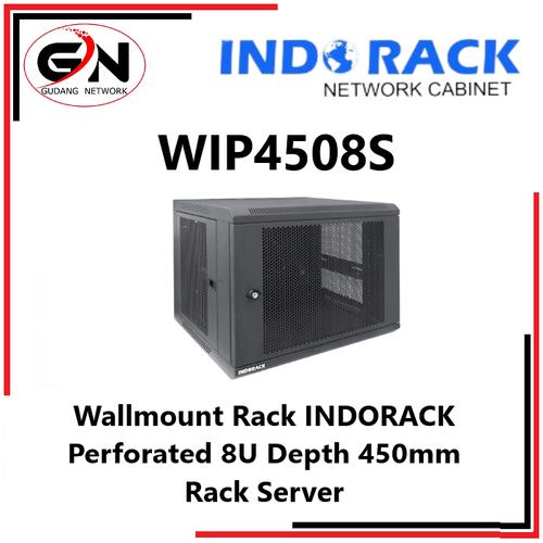 Jual Wallmount Rack INDORACK Perforated 8U Depth 450mm Rack Server ...