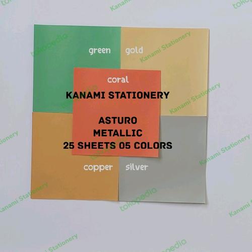Jual Kertas Origami Paper Metalic 25 Sheets 05 Colors Asturo. - Mix 05 ...