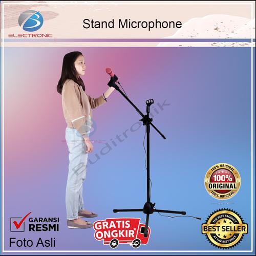 Jual Stand Mic Panjang 2 Holder Mic / Stand Mic / Standing Microphone ...