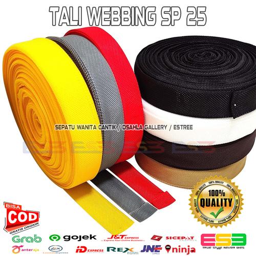 Jual Tali Webbing /Pita Bisban /Bias Tape /Webing Rope SP25 Tebal Rol ...