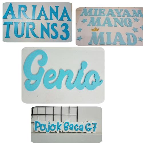Jual huruf kayu custom - huruf kayu custom backdrop - huruf kayu - Biru ...
