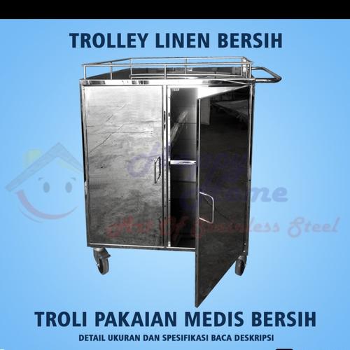 Jual Trolley Linen Bersih, Troli Linen Medis Bersih Stainless Steel ...
