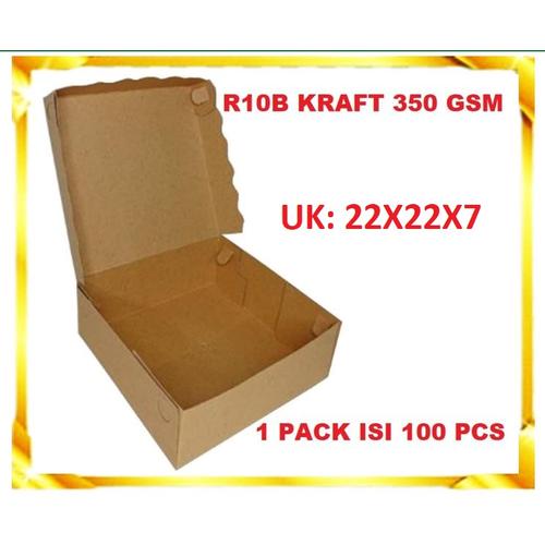 Jual DUS KRAFT/DUS NASI/ KARDUS KRAFT/KOTAK KRAFT UK 22X22X7 350 GSM ...