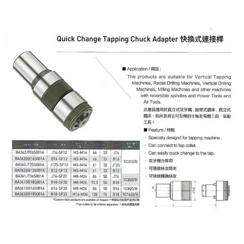 Jual ARBOR JT6-SF20 QUICK CHANGE TAPPING CHUCK ADAPTOR HOLDER TAIWAN ...