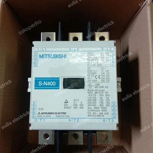Jual magnetic contactor SN-400. 3pas 450a. coil 220vac. Mitsubishi ...