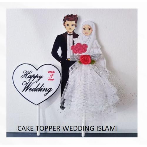 Jual CTC11 Cake Topper Wedding Islami Nikah Tunangan Kue Pengantin Adat ...