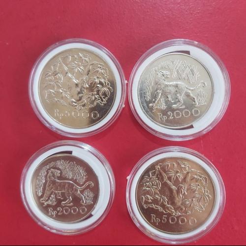 Jual paket koin kuno 2000 macan dan 5000 orang utan tahun 1974 ...