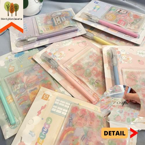 Jual Paket Sticker dan Pisau Alat Potong Packing Cover YDXKKD-01 Kartun ...