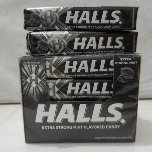 Jual Halls Candy/Permen Halls Stick Extra Strong Mint Flavored Candy ...