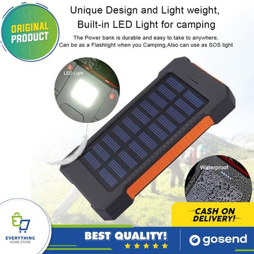 Jual Power Bank Solar Power LED Light USB 20000mAh Cahaya Matahari ...