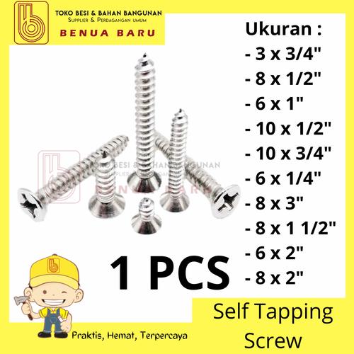 Jual Self Tapping Screw / Sekrup FH / Sekrup Kepala Rata / Flat Head ...