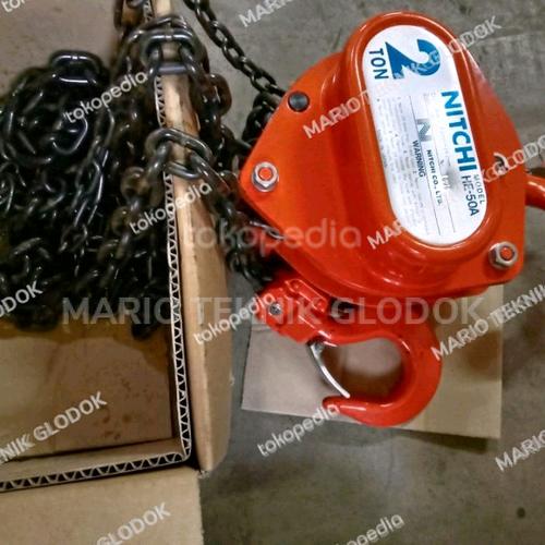 Jual (MT) Chain Block Manual NITCHI 2 Ton x 15 Meter Type HE-50A ...