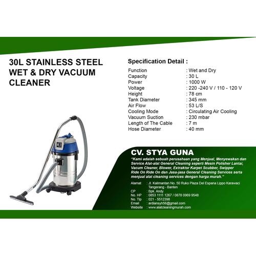 Jual Vacuum Cleaner 30 Liter Industrial Vacuum Wet and Dry - Kota ...