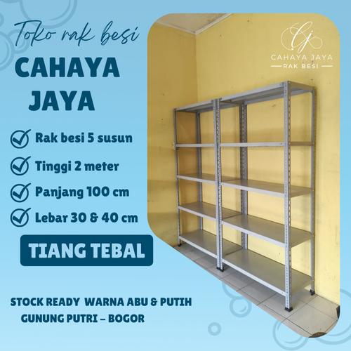 Jual rak besi siku MURAH uk 200x100x40 - Abu-abu, LEBAR 40 - Kab. Bogor ...