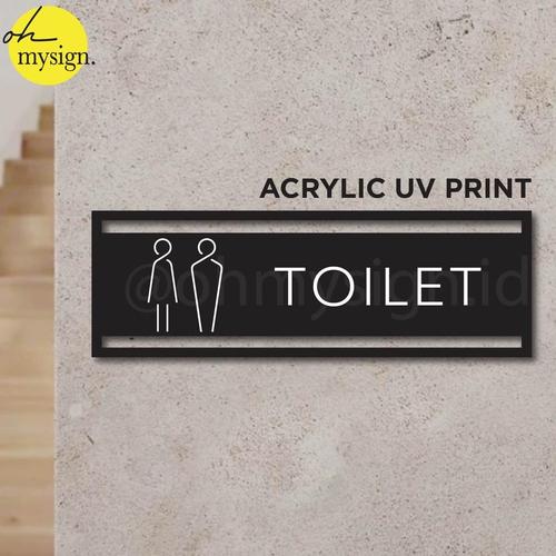 Jual Sign Akrilik Toilet WC Restroom Laser Cut UV Print Modern Label ...