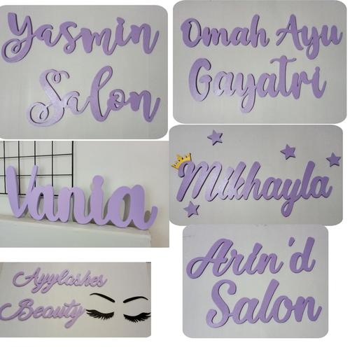 Jual huruf kayu custom - huruf kayu custom backdrop - huruf kayu - Ungu ...