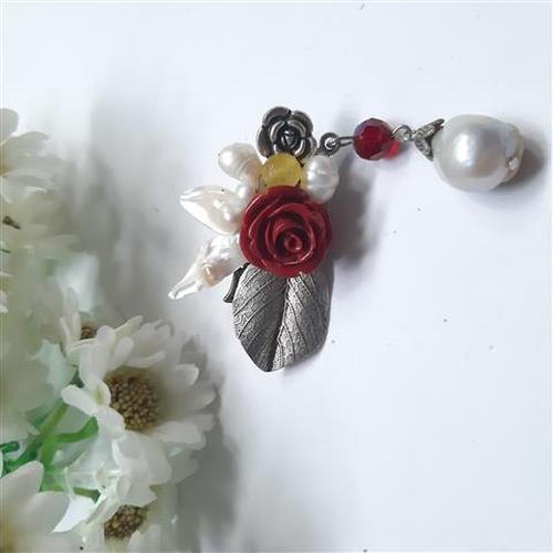 Jual Poes Craft Bros Mutiara Rose Daun Besi Aksesoris Hijab kebaya ...