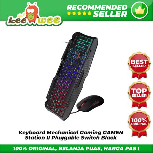 Jual Keyboard Mechanical Gaming GAMEN Station II Pluggable Switch Black ...