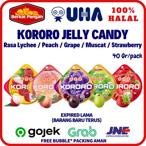 Jual KORORO UHA Jelly candy Grape/ Muscat/ Strawberry/ Peach / Lychee 40 gr - Strawberry - Kota ...