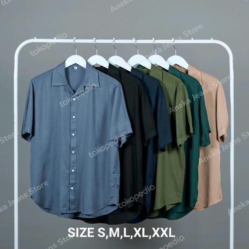 Jual kemeja rayon pria jumbo bahan adem - Dark Green, M - Jakarta Utara ...