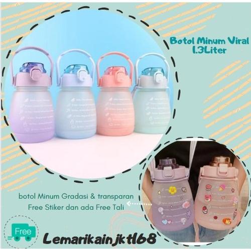 Jual BOTOL MOTIVASI FREE STIKER 1.3L|BOTOL MINUM GEMOY|BOTOL Gendut ...