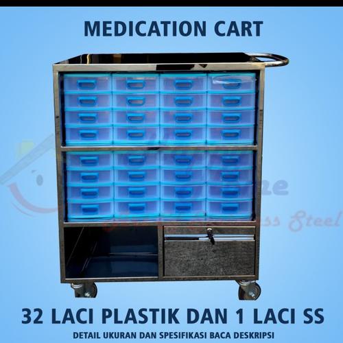 Promo Medication Cart , Troli Obat Laci Plastik Body Stainless Steel ...