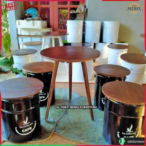 Jual Kursi meja cafe retro besi kaleng kombinasi kayu - Kab. Jepara - Furniture Mebel Jepara ...