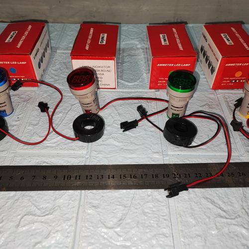 Jual Lampu Pilot Lamp LED With Ampere Indicator 22mm 0-100A AC 220V ...