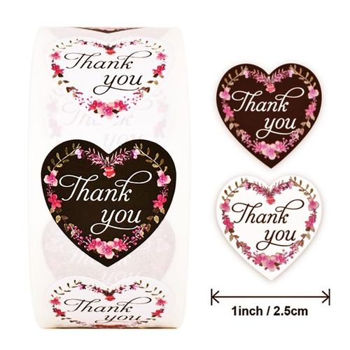 Jual Stiker Thank You Roll Bentuk Hati Sticker Ucapan Terima Kasih Love ...