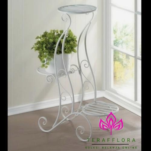 Jual STANDING RAK POT BUNGA BESI TANAMAN HIAS 3 SUSUN DIAMETER 20 CM ...