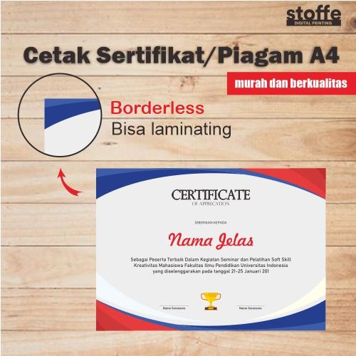 Jual Print / Cetak Sertifikat atau Piagam - AP 260, Bolak-balik - Kota ...